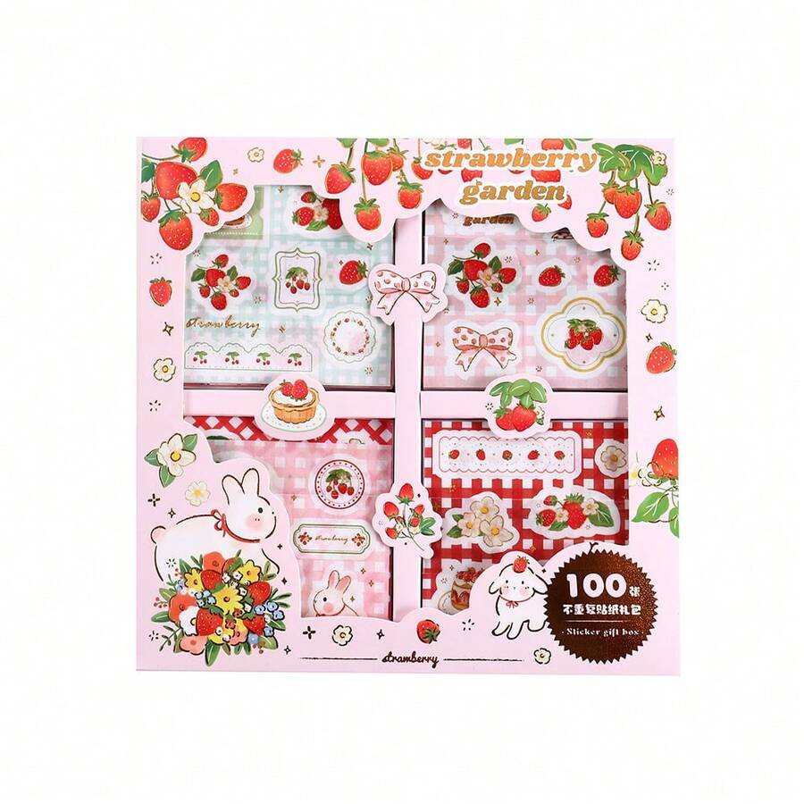 Strawberry Garden 100 Pieces Sticker Gift Box For Diary Scrapbooking ...