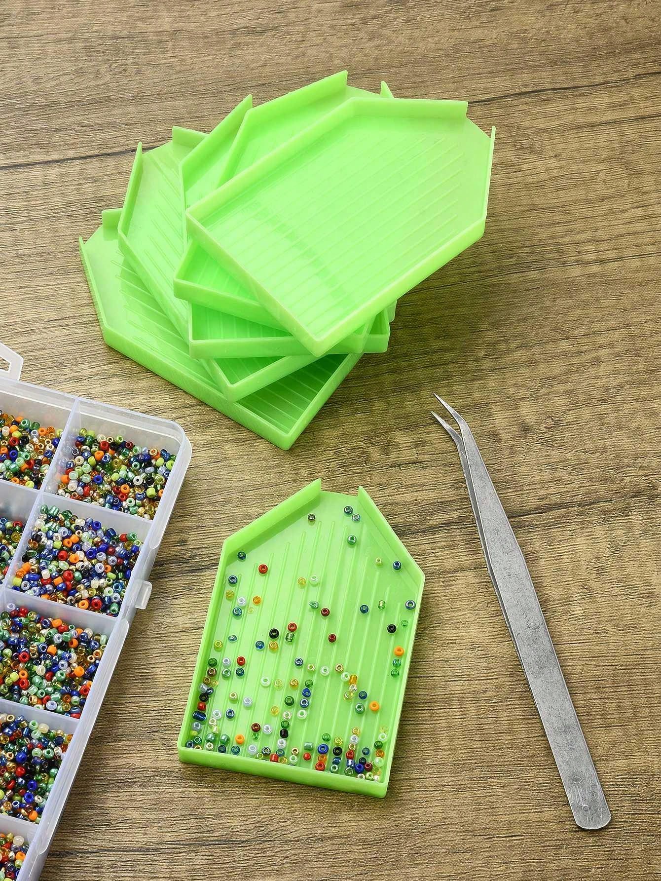 10pcs Plastic Diamond Painting Bead Storage Tray 8.8*5.6cm (3.46x2 ...