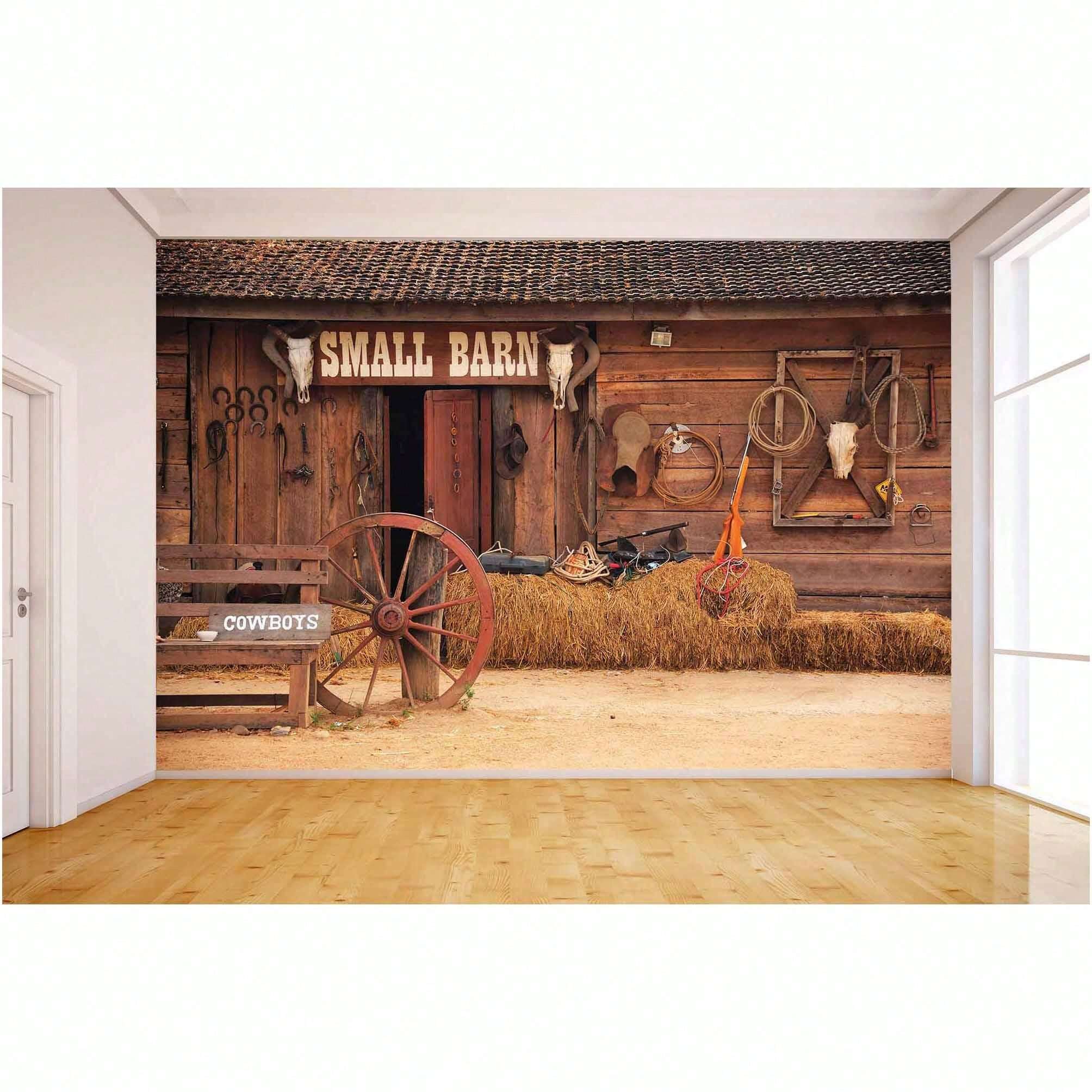 Western Cowboy Party Bar Background Cloth, Vintage Wild West Stable ...