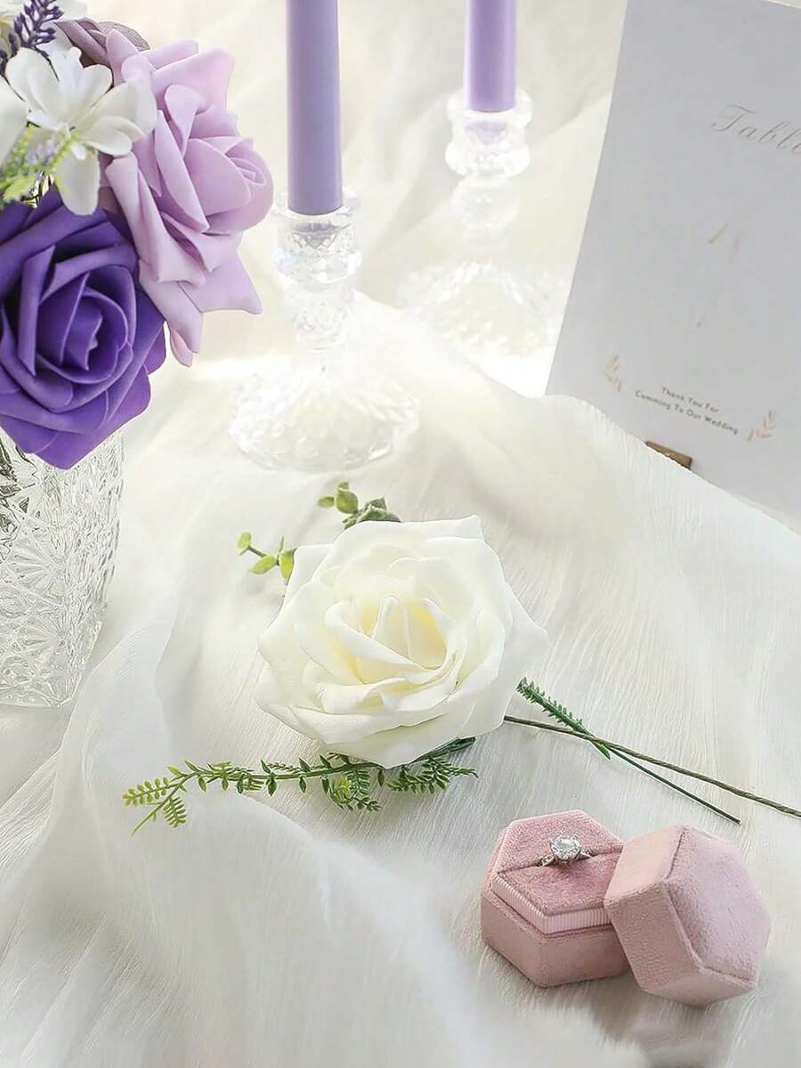 25 Beautiful White Foam False Roses, Made By The Florist, With Stems ...