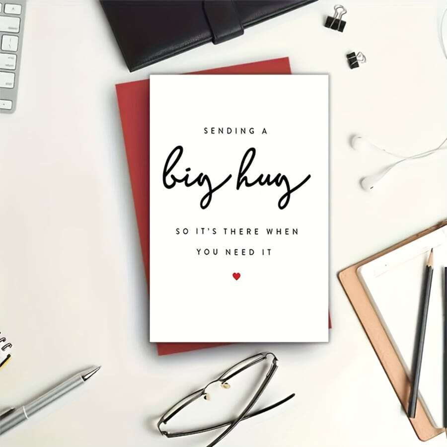 1pc Sending A Big Hug So It's There When You Need It, Missing You Card, Long Distance Card, Hug ...