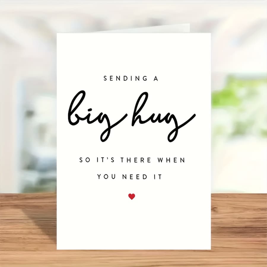 1pc Sending A Big Hug So It's There When You Need It, Missing You Card, Long Distance Card, Hug ...