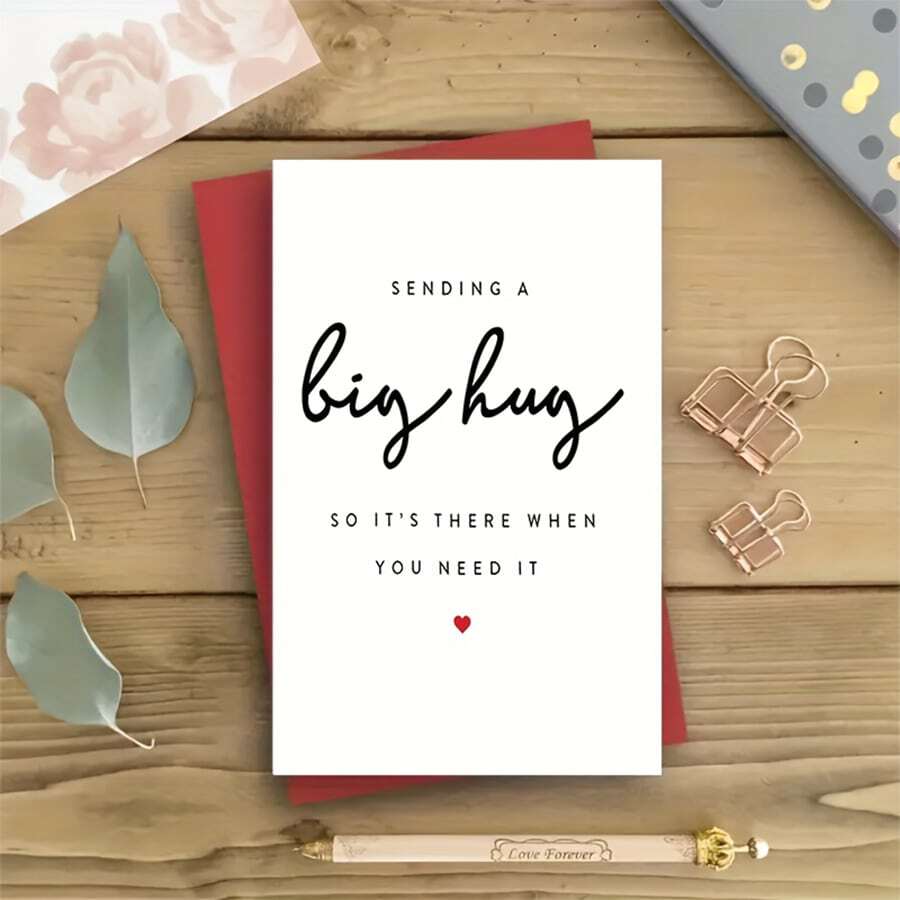 1pc Sending A Big Hug So It's There When You Need It, Missing You Card, Long Distance Card, Hug ...