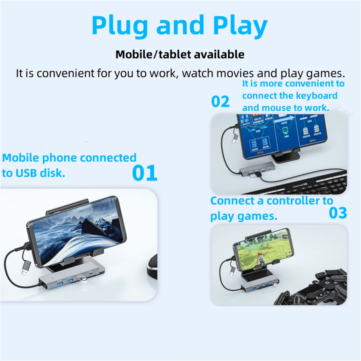 ADS-309D 6 In 1 Laptop Docking Station Multifunctional USB 3.0 Hub ...