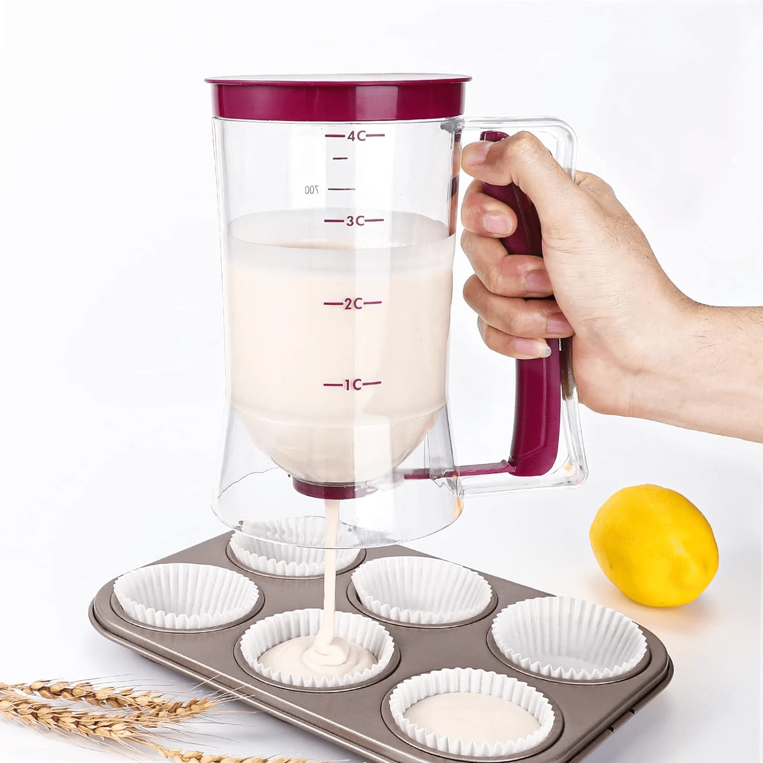 900 Ml Pancake Batter Dispenser With Measuring Label, Batter Separator ...