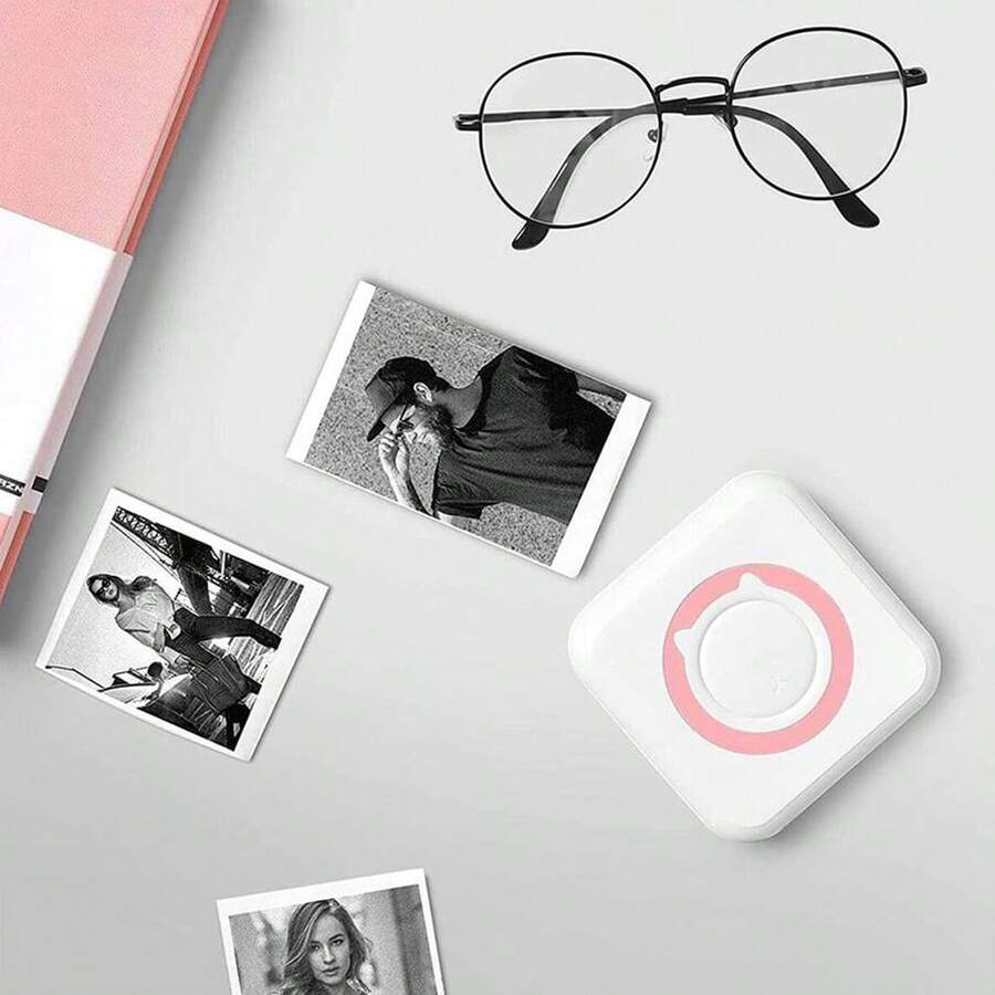 12pcs/Set Portable Mini Wireless Inkless Printer With 5 Rolls Of ...