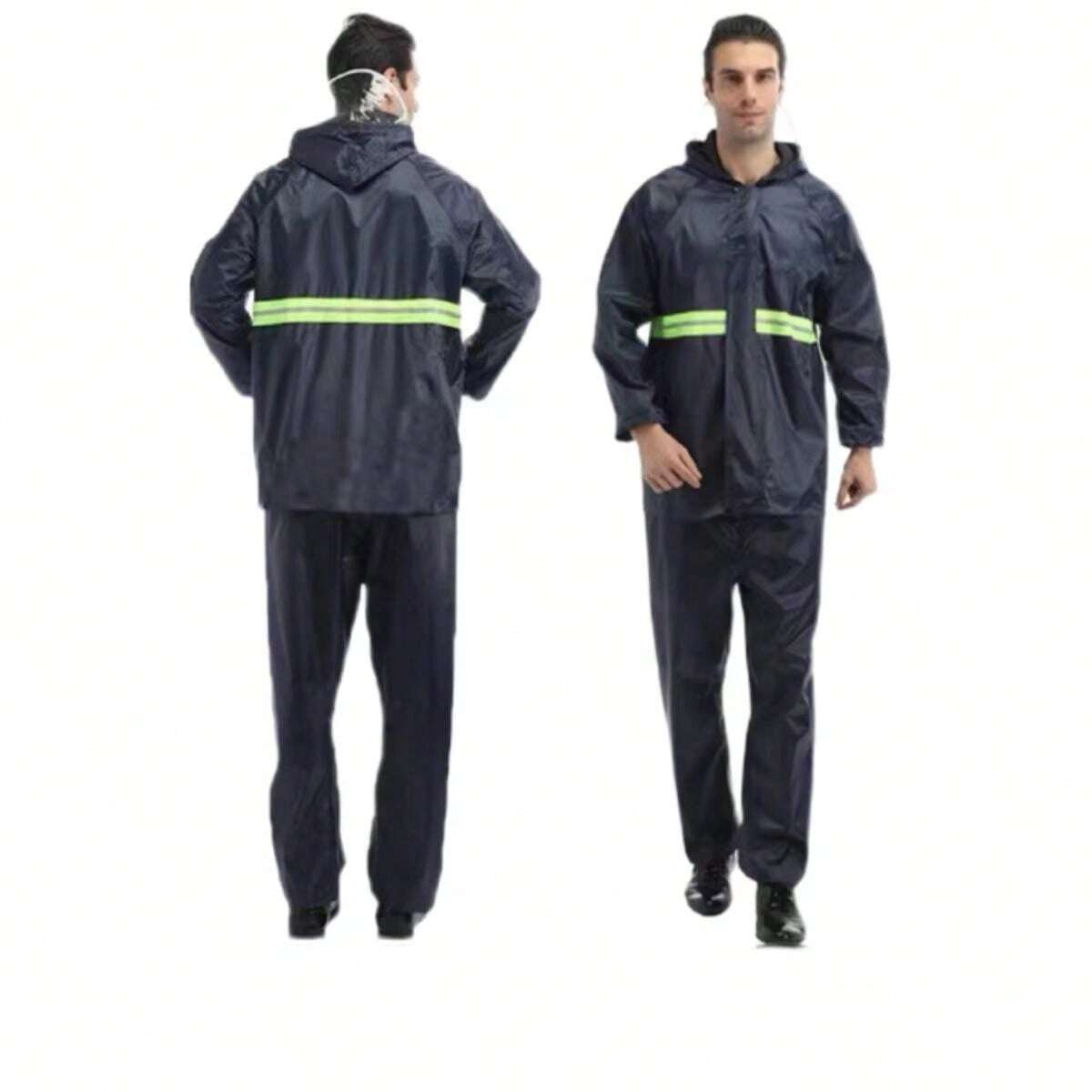 Oxford Cloth Reflective Rain Jacket And Pants Set, Waterproof, For ...
