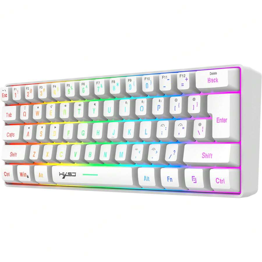 Wireless Gaming Keyboard, 61 Keys BT 5.0 + 2.4G Dual-Mode Wireless ...
