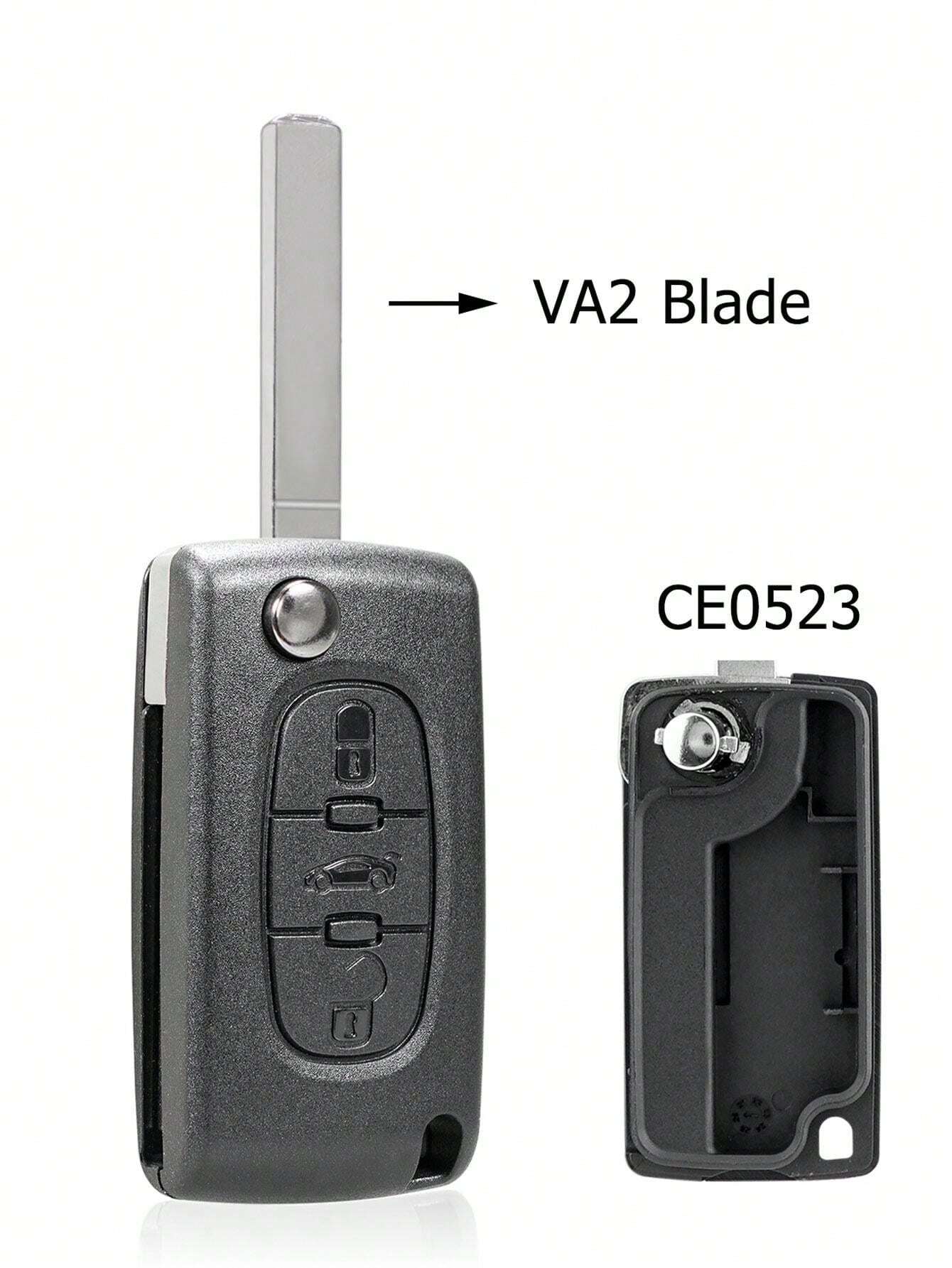 3 Buttons Flip Remote Car Key Fob Shell Case For Peugeot 107 207 307 CC ...