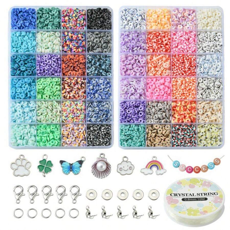 5000pcs 48 Colors Polymer Clay Sheets, Alloy Glue Dropper, Letter Decor ...
