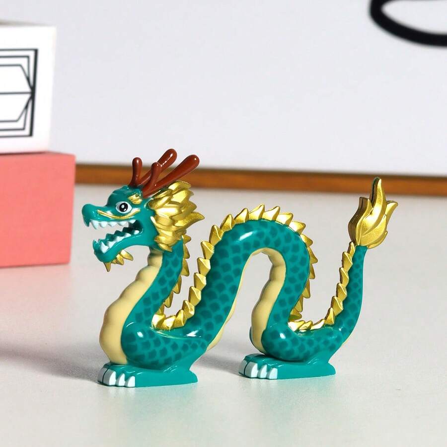 1pc Small Particle Diy Assembling Building Blocks 2024 Dragon Year Moc ...