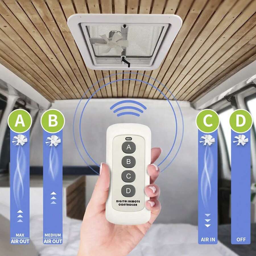 14" Caravan Skylight Roof Vent Remote Control Camper Motorhome RV ...