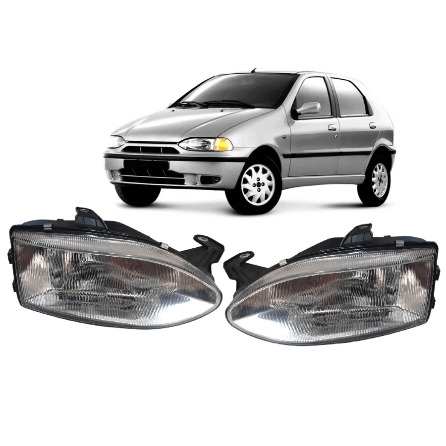 HEADLIGHT PAIR FIAT PALIO STRADA G1 1996 1997 1998 2001 PLASTIC for ...