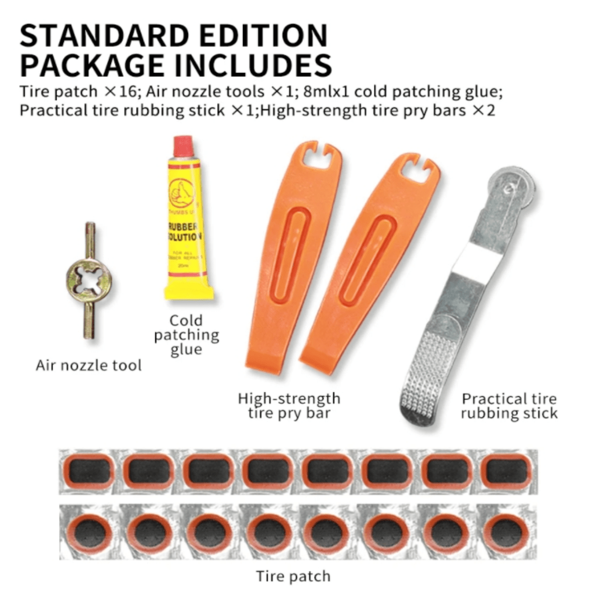 1 Box Mini Bike Tire Puncture Repair Kit, With High Strength Adhesive ...