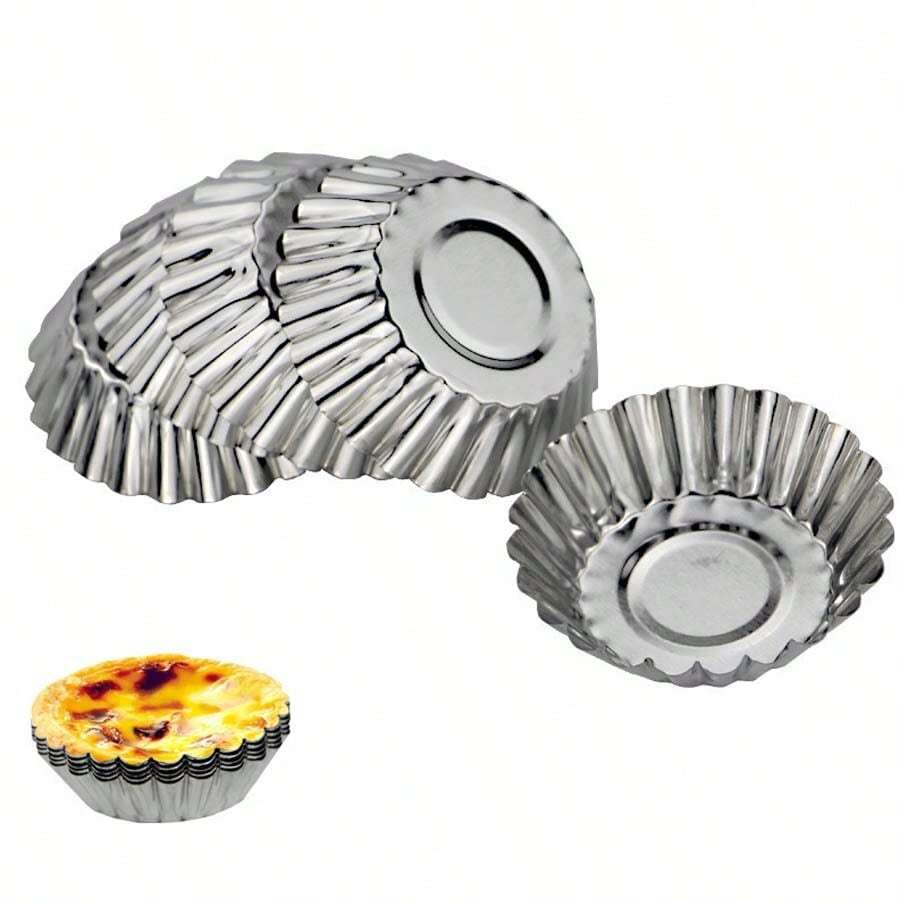 Egg Tart Mold Portuguese Tart Mold Reusable Jelly Mold Tinplate Baking ...