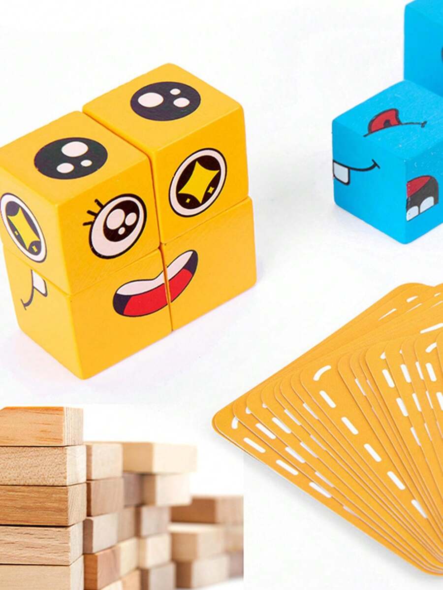 Kids Face Change Expression Puzzle Building Blocks Montessori Cube ... Kids Face Change Expression Puzzle Building Blocks Montessori Cube ...