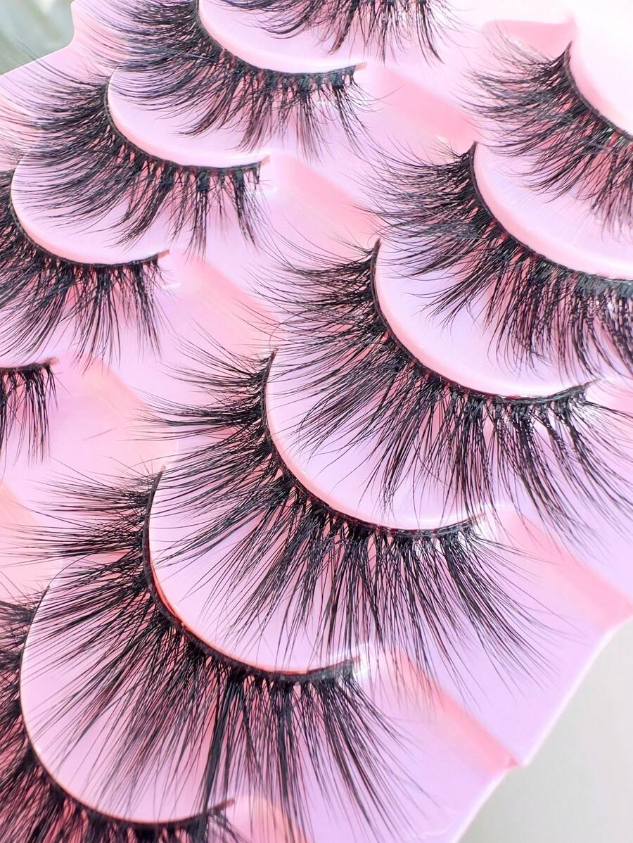 10 Pairs 20mm Medium And Light Volume Wispy False Eyelashes,Round Eye ...