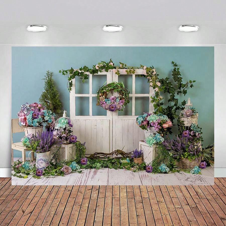 Spring Garden Backdrop Photography Easter Party Family Portrait Studio ...