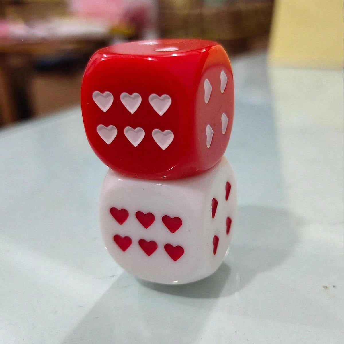 Heart Shaped Dice Game Prop With Love Points For Party Interactive Game ...