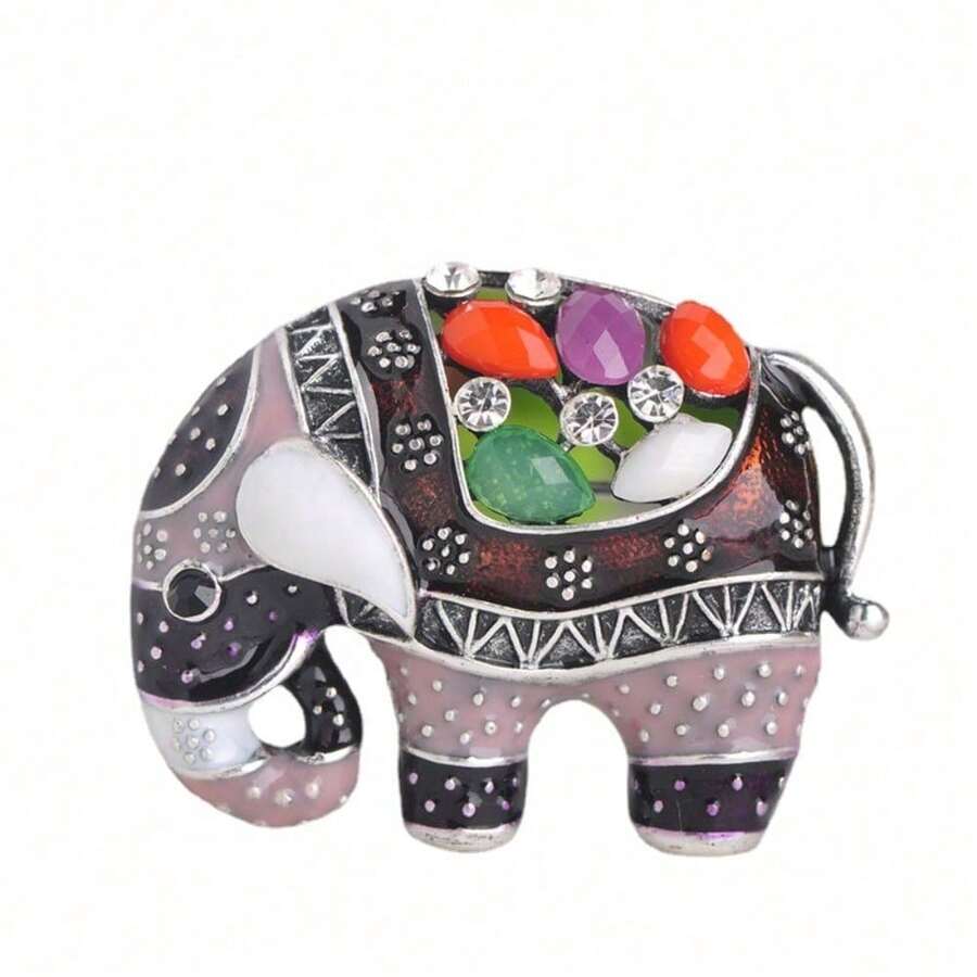1 Pcs Thailand Elephant Shape Brooch Colorful Enamel Resin Brooches ...