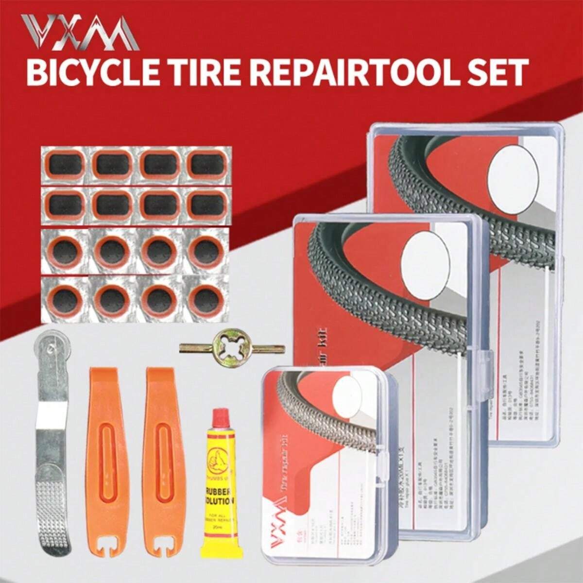 1 Box Mini Bike Tire Puncture Repair Kit, With High Strength Adhesive ...