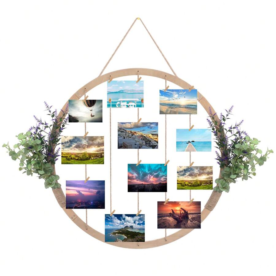 Diy Large Round Wooden Picture Frame, 60cm/23.62'', Eucalyptus ...