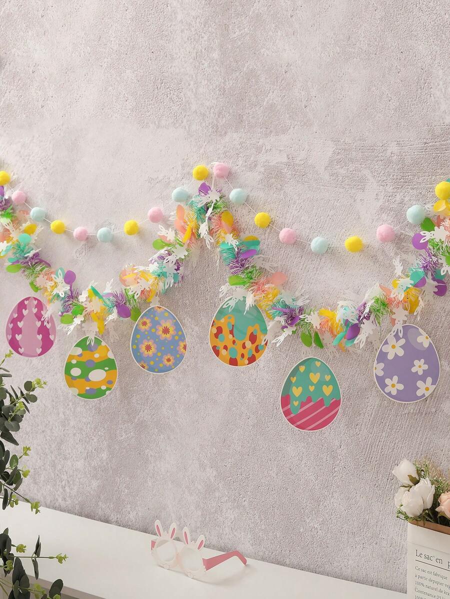 Easter Themed Party Decoration Set With Tassel Garland, Banner And ...
