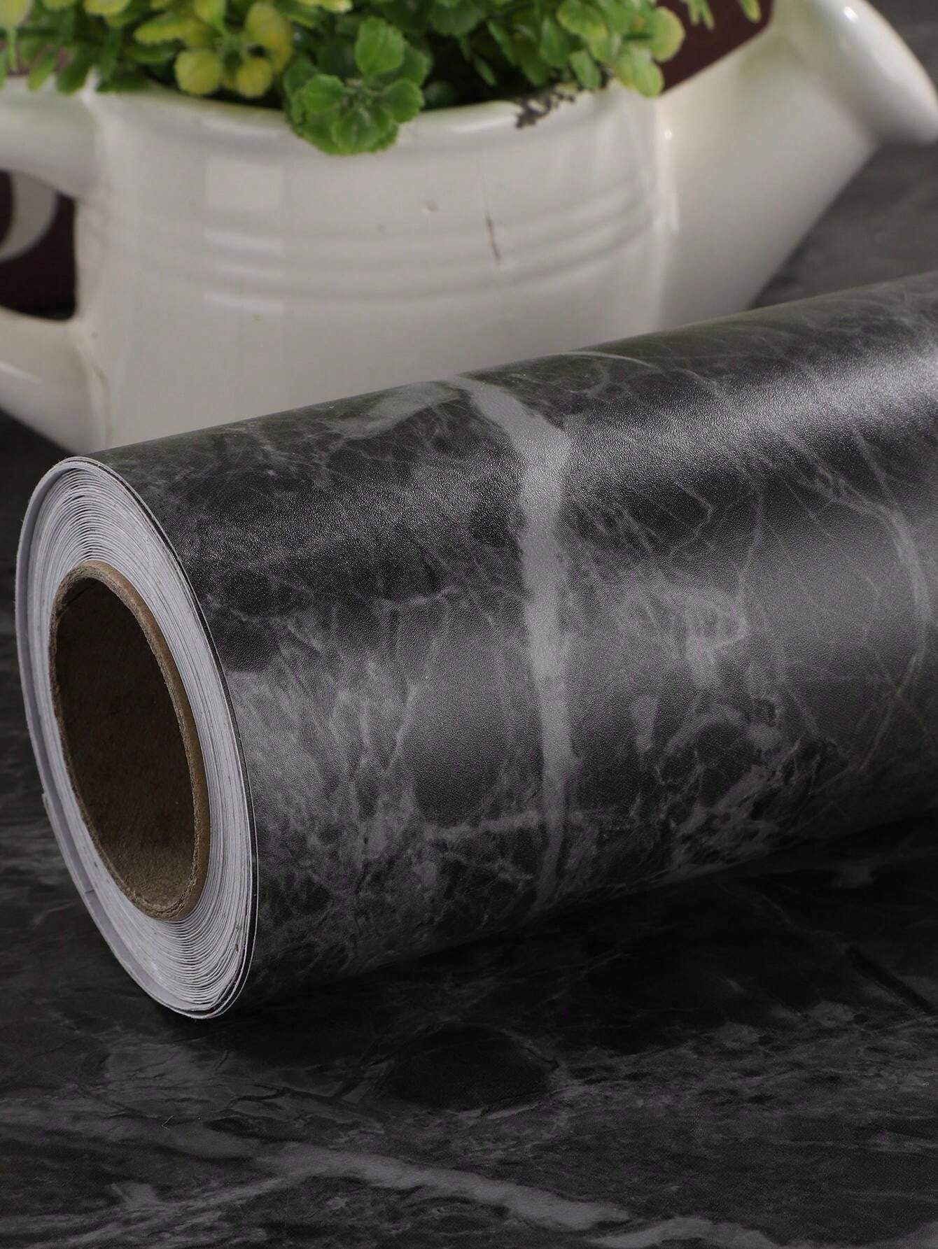 1 Roll Of Self-Adhesive Turkish Dark Grey Matte Faux Marble Contact ...