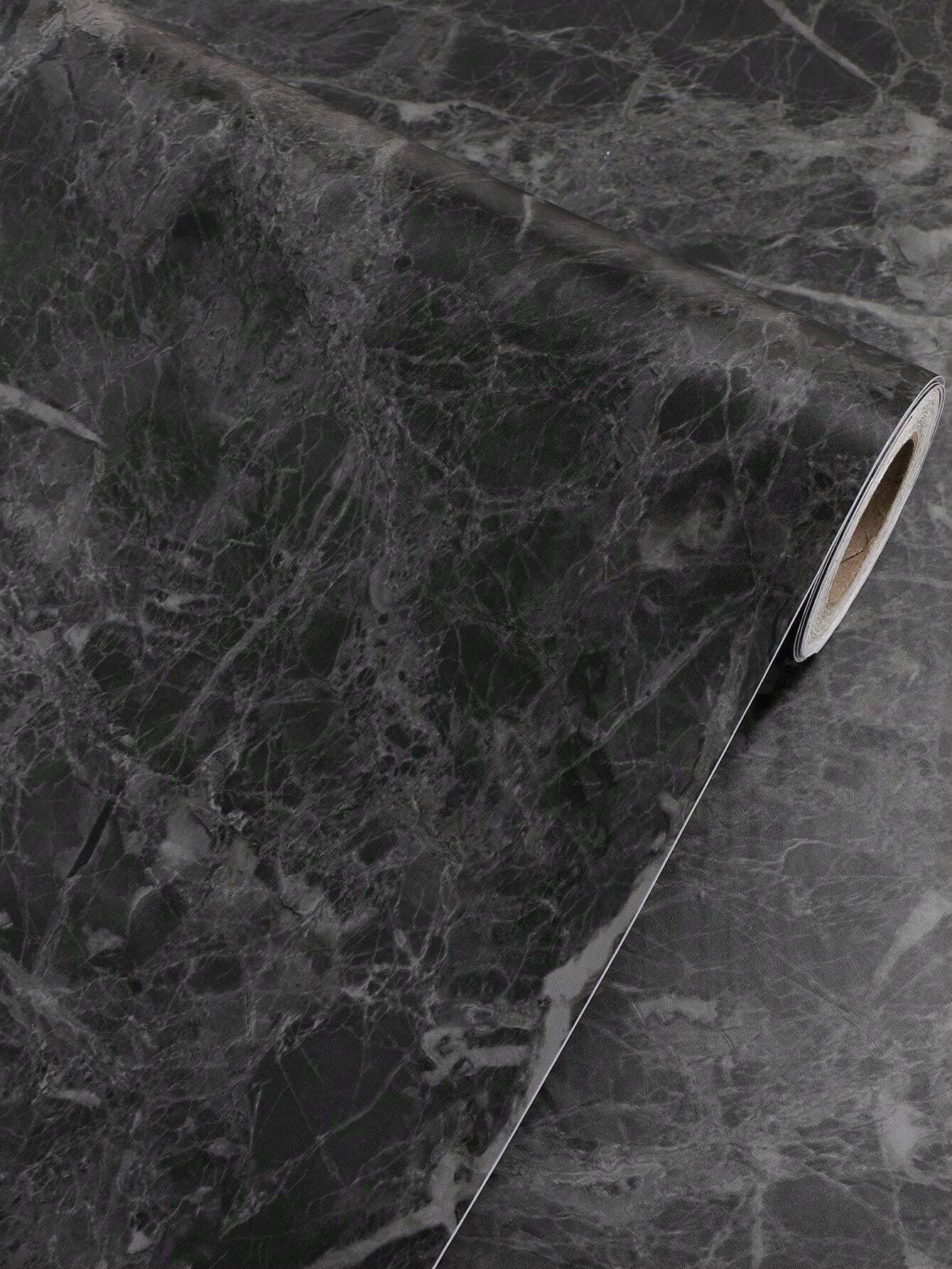 1 Roll Of Self-Adhesive Turkish Dark Grey Matte Faux Marble Contact ...