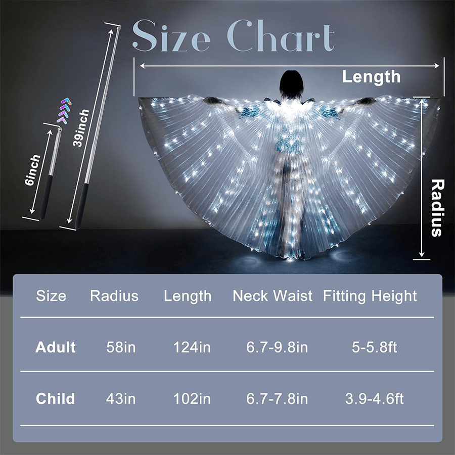 3pcs Dancing Cape, Stage Props, Led Wings, Belly Dance Latin Bar Dress ...