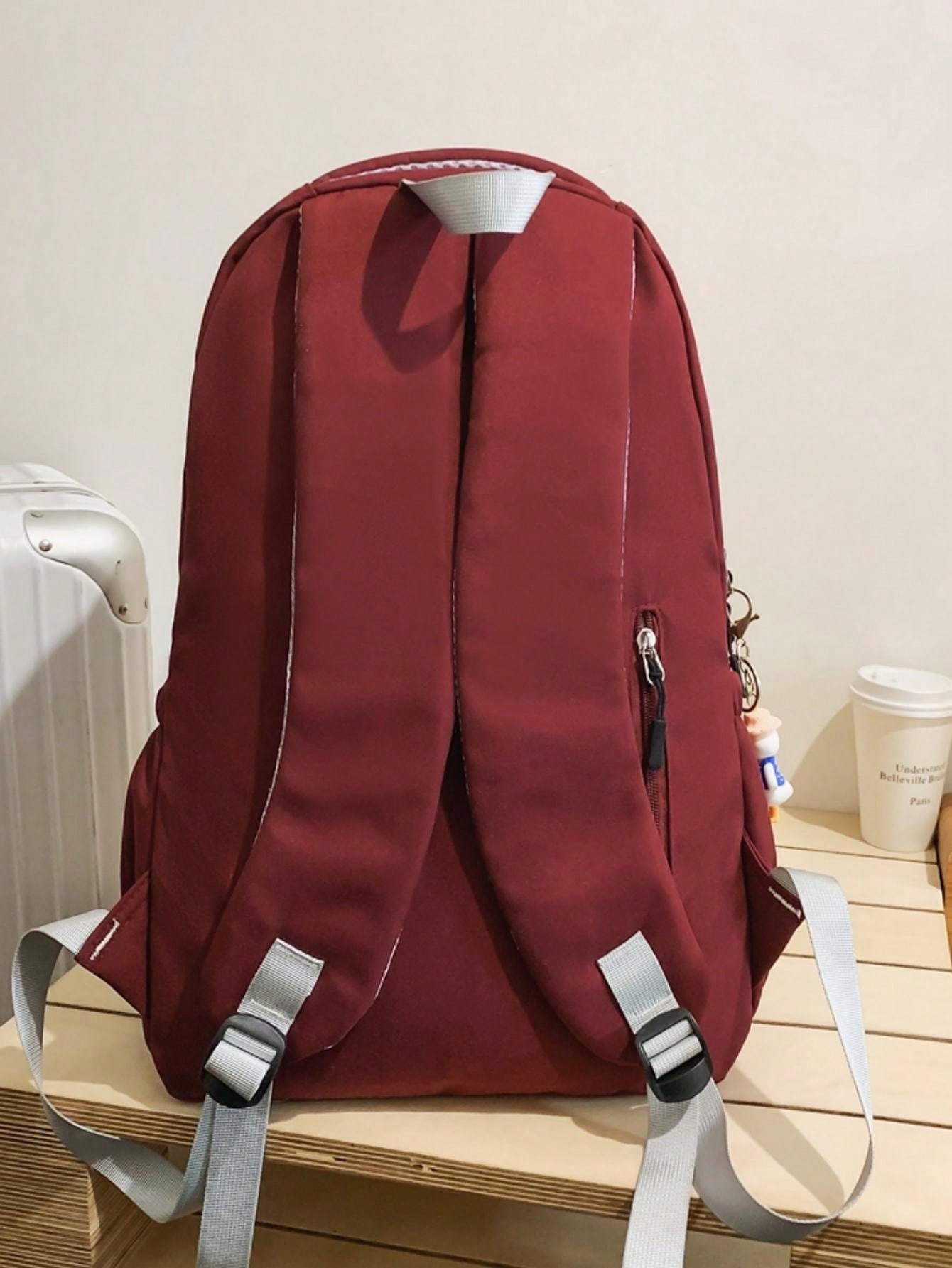 Ladies' Trendy Backpack With Patch And Chain Strap, Ins Style For High ...