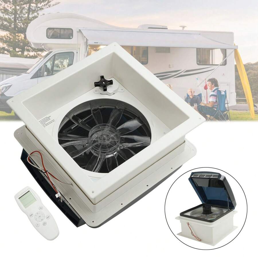 14" RV Caravan Roof Vent RV Fan 12V Skylight With Remote Control 10 ...