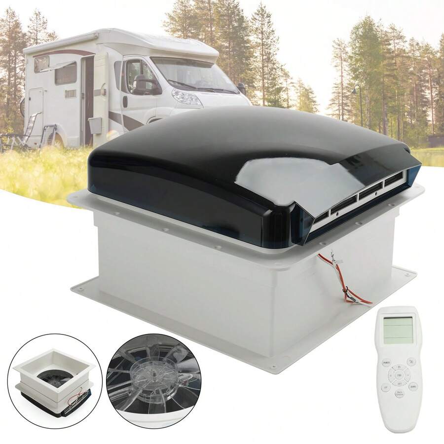14" RV Caravan Roof Vent RV Fan 12V Skylight With Remote Control 10 ...