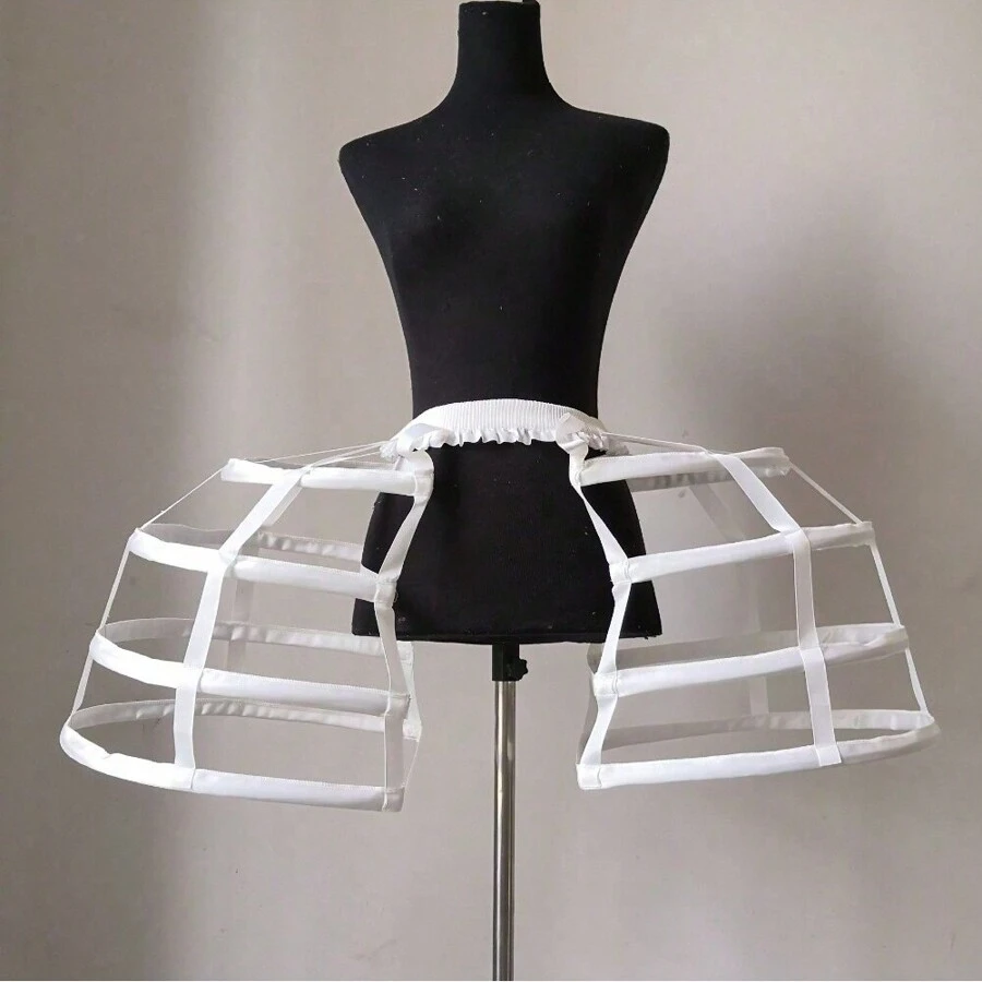 Satin Cutout Four-Layer Bilateral Bird Cage Fishbone Crinoline Cosplay ...