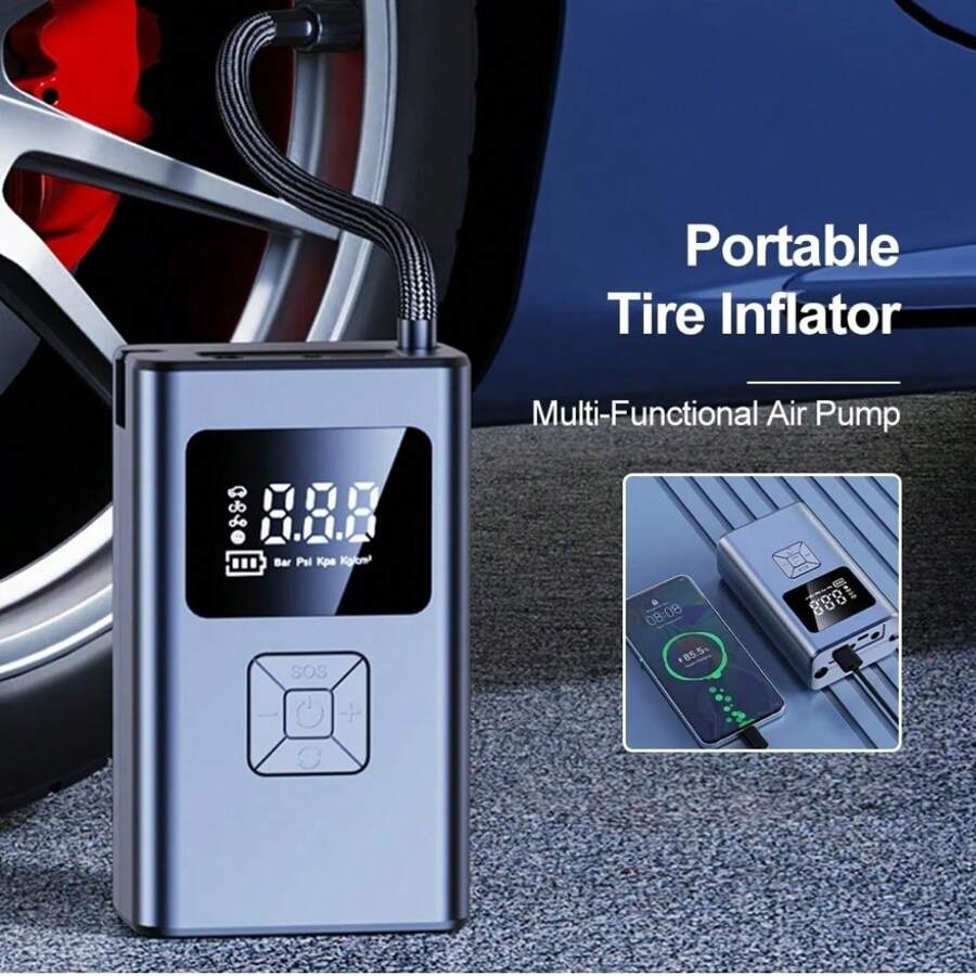Cordless Car Tire Inflator Air Compressor Pump 12V Portable Cordless ...