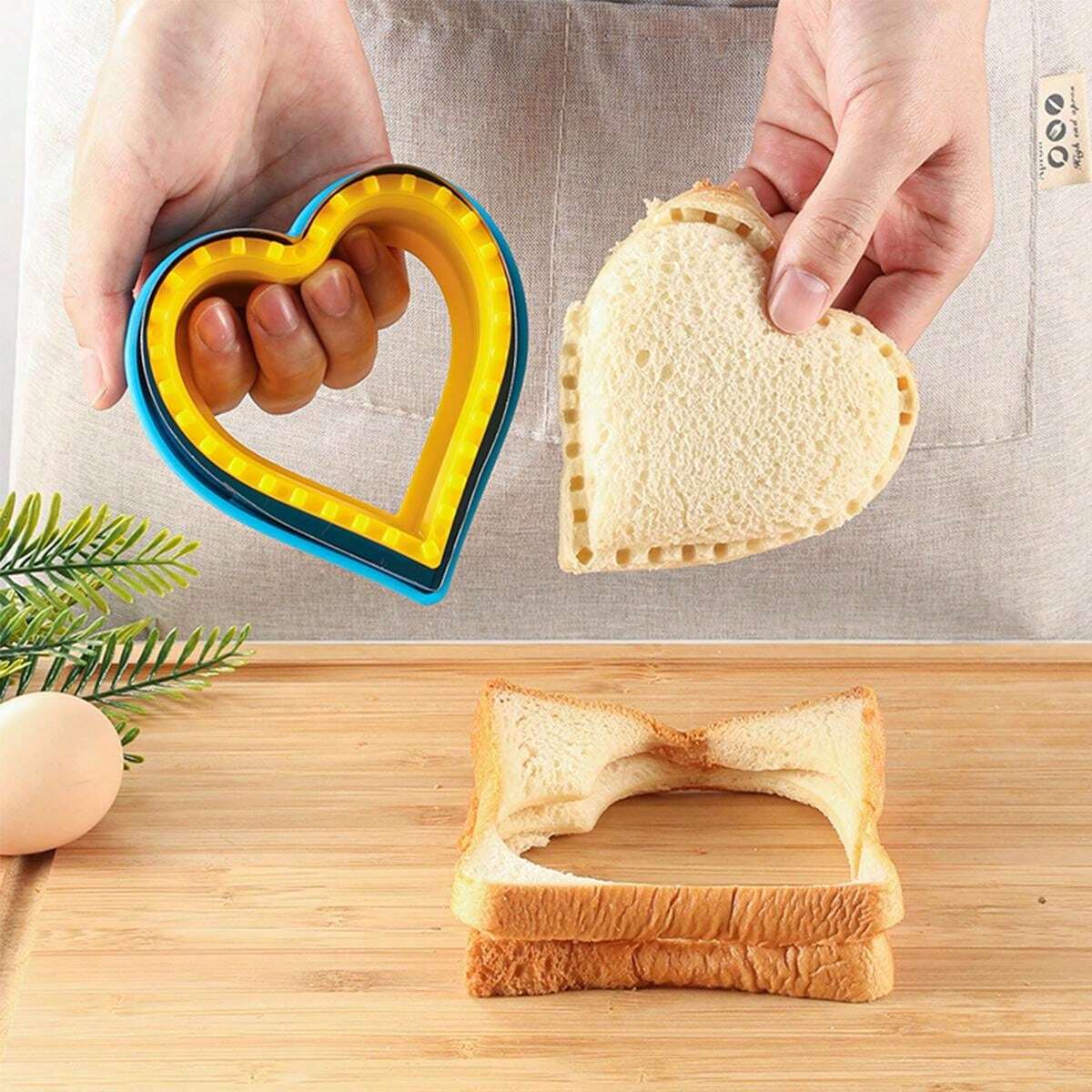 1pc Heart Shaped Stainless Steel Sandwich Cutter, Breakfast Jam ...