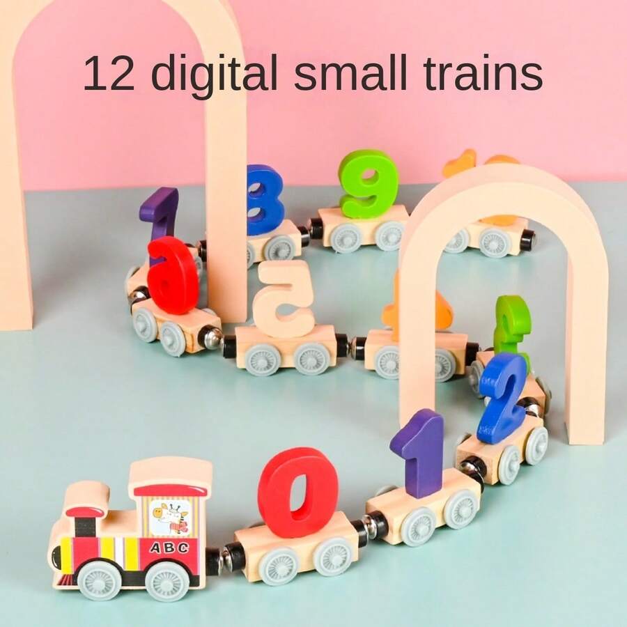 Wooden Educational Toy Train For Kids, Helps With Number Recognition ...