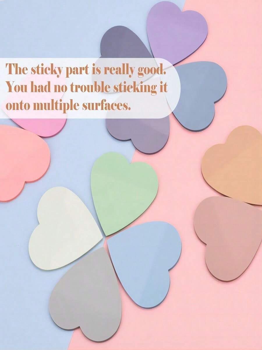 160PCS Heart Shape Sticky Notes Cute Sticky Notes Transparent And ...