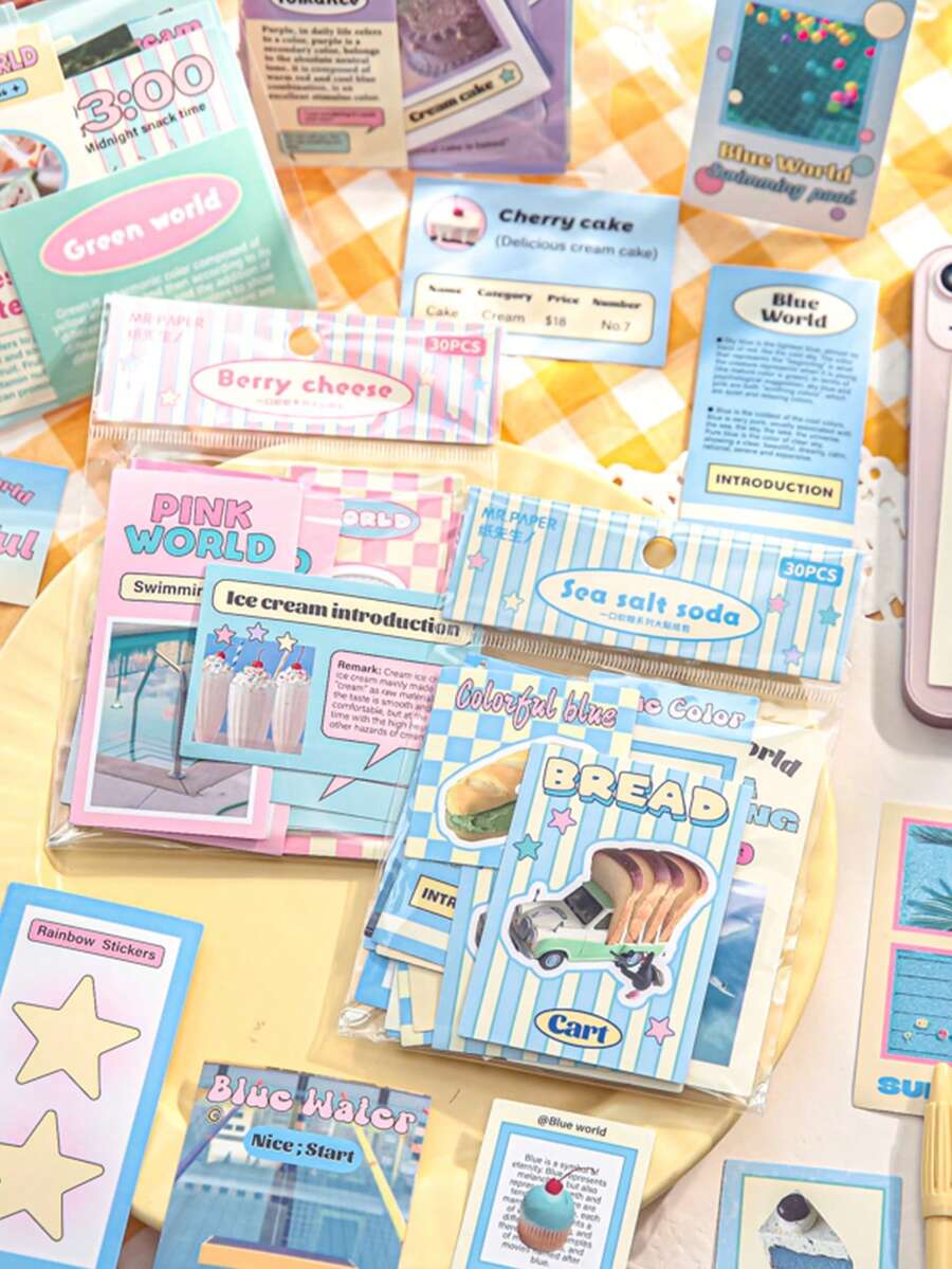 1 Pack (15 Designs, 2 Sheets Each/30 Sheets Total) Cute Goka Sticker ...