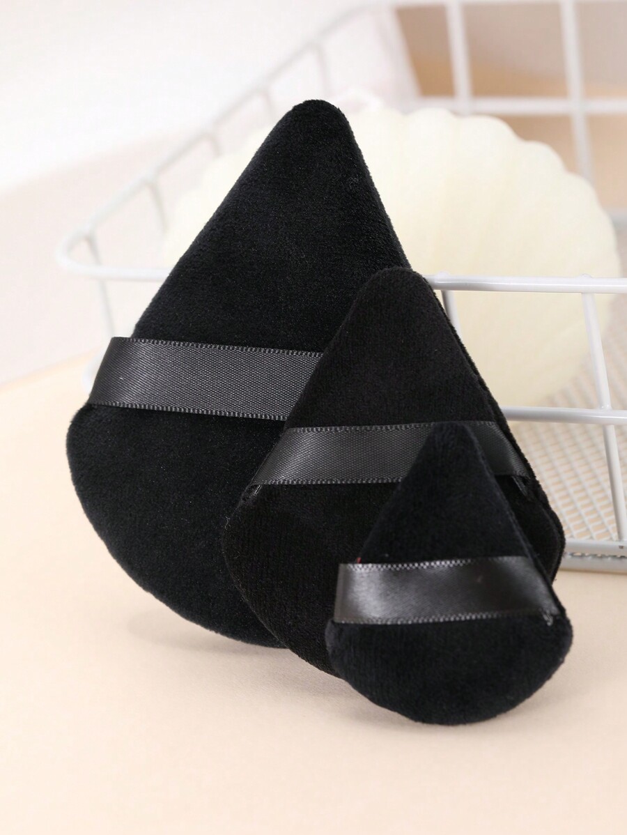 3pcs/Set Black Triangular Double-Sided Makeup Sponge In Large, Medium ...