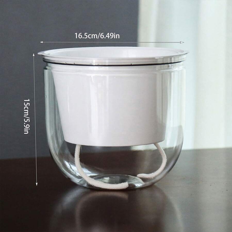 1pc Self-Watering Transparent Plastic Flower Pot, Hanging & Dangling ...