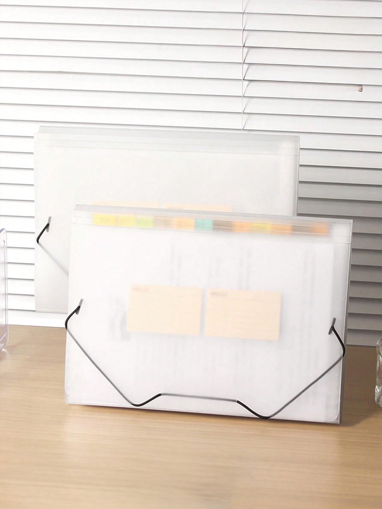1pc Folder Document Bag With Transparent Pages & Accordion Style ...