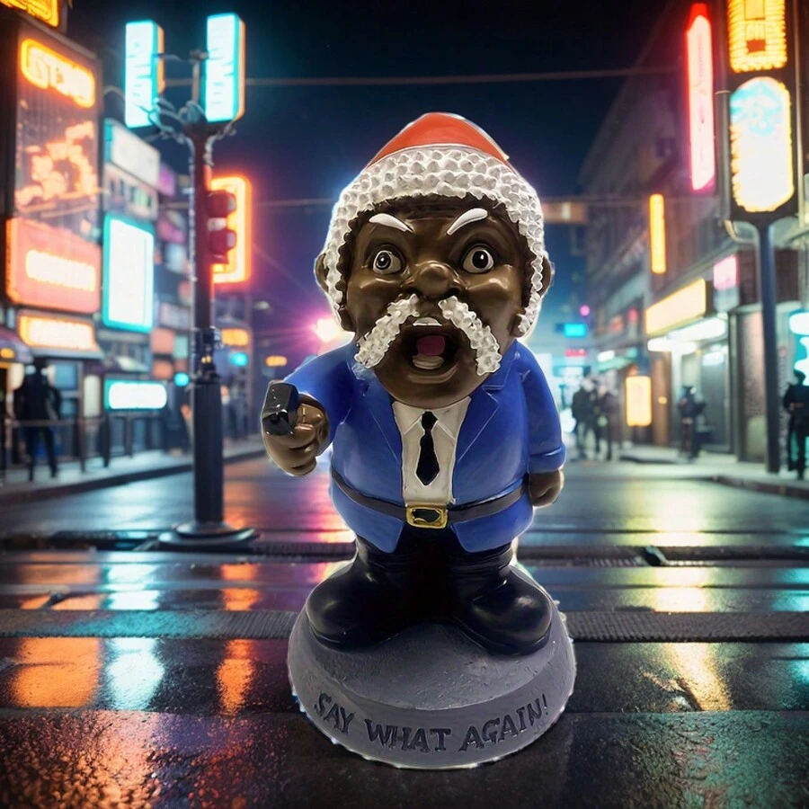 Dwarf Police Officer With Gun Garden Decoration, Outdoor Gnome Figurine ...