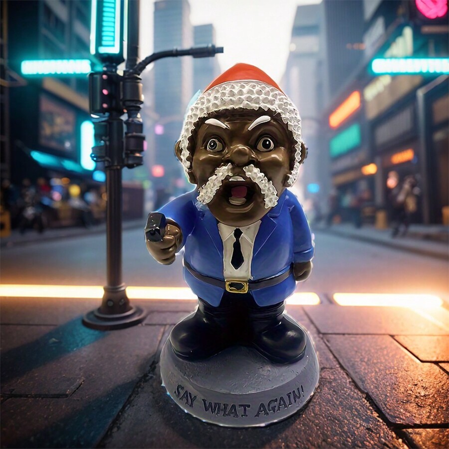 Dwarf Police Officer With Gun Garden Decoration, Outdoor Gnome Figurine ...