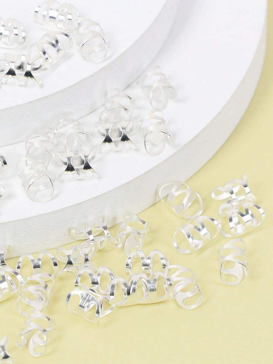 Boho 20pcs Women's Silver Braids Hair Rings, Criss-Cross Festival Party ...
