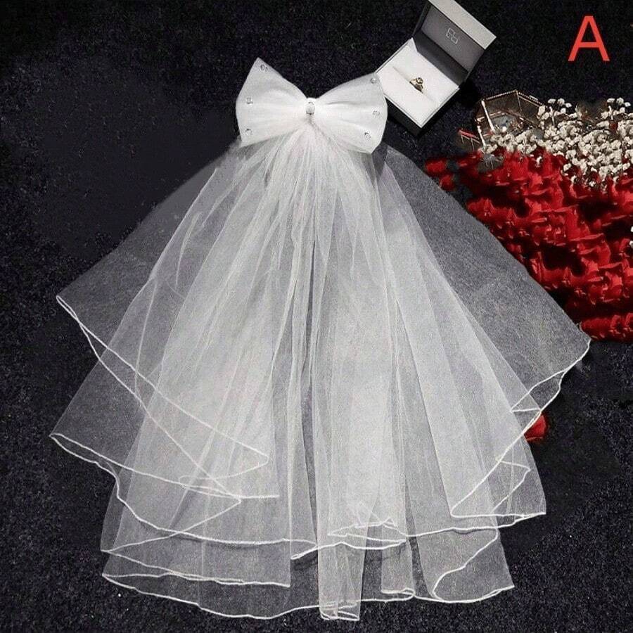 1pc Butterfly Tulle Head Veil, Ideal For Wedding Photoshoots And ...