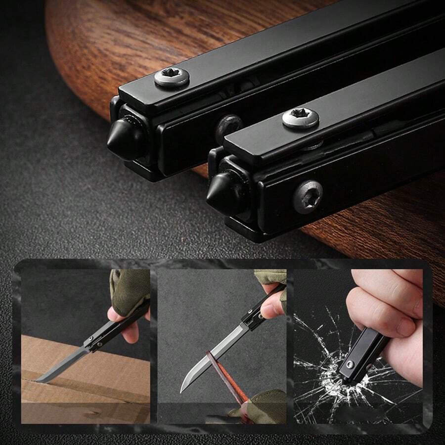 1pc New Creative 2 In 1 Multifunctional Mechanical Folding Knife, With ...