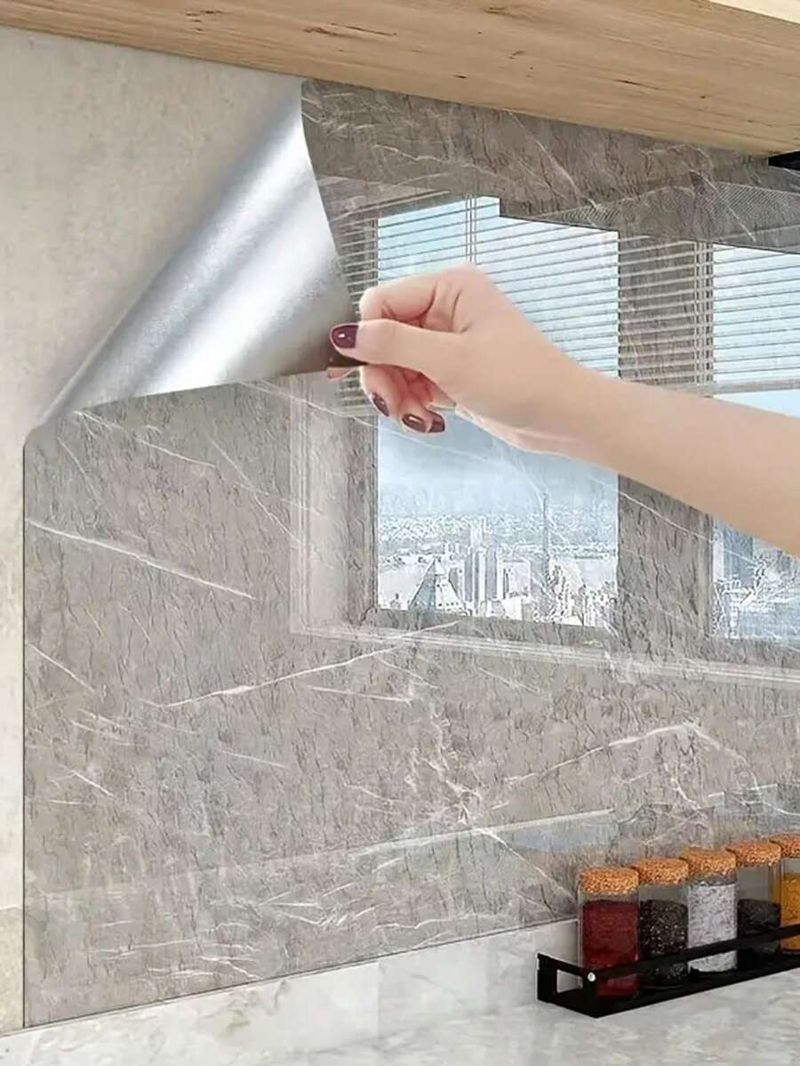 1pc Marble Self-Adhesive Waterproof Wallpaper - Waterproof, Tearable ...