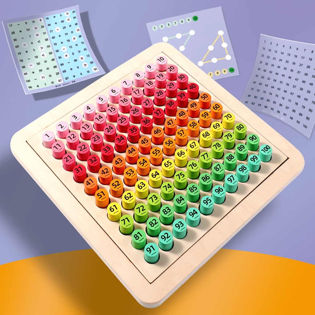 Wooden Montessori Mathematics Toy Set, For Children Ages 1-100. Early ...