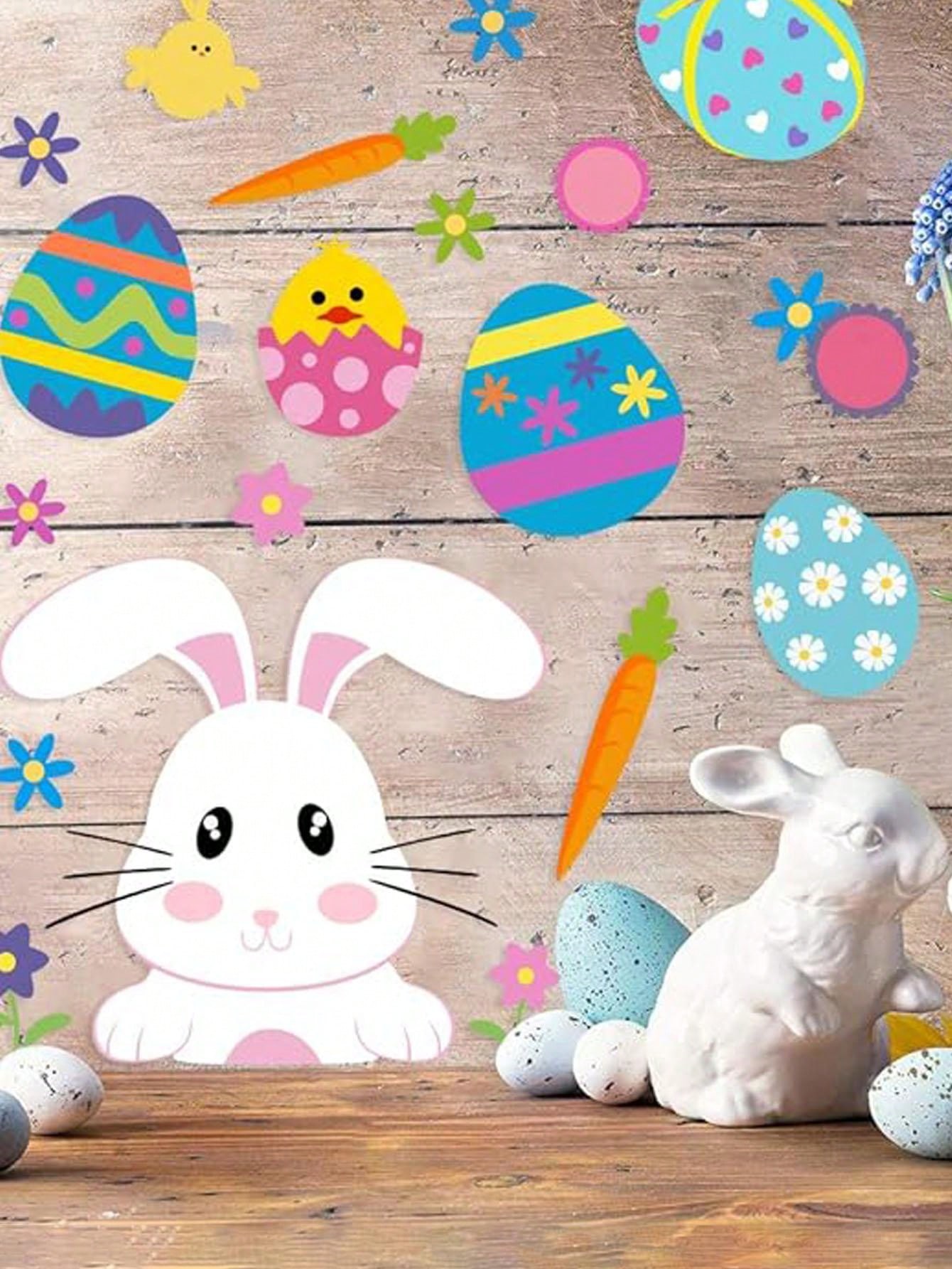 6 Sheet Easter Window Clings, Easter Window Decoration Stickers Decals ...